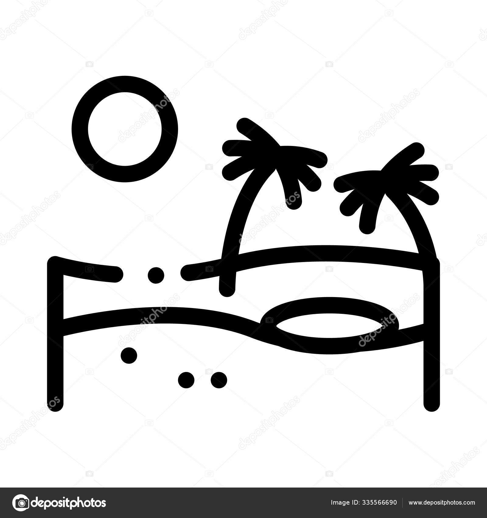 Sandy Landscape Icon Vector Outline Illustration Stock Vector by ...