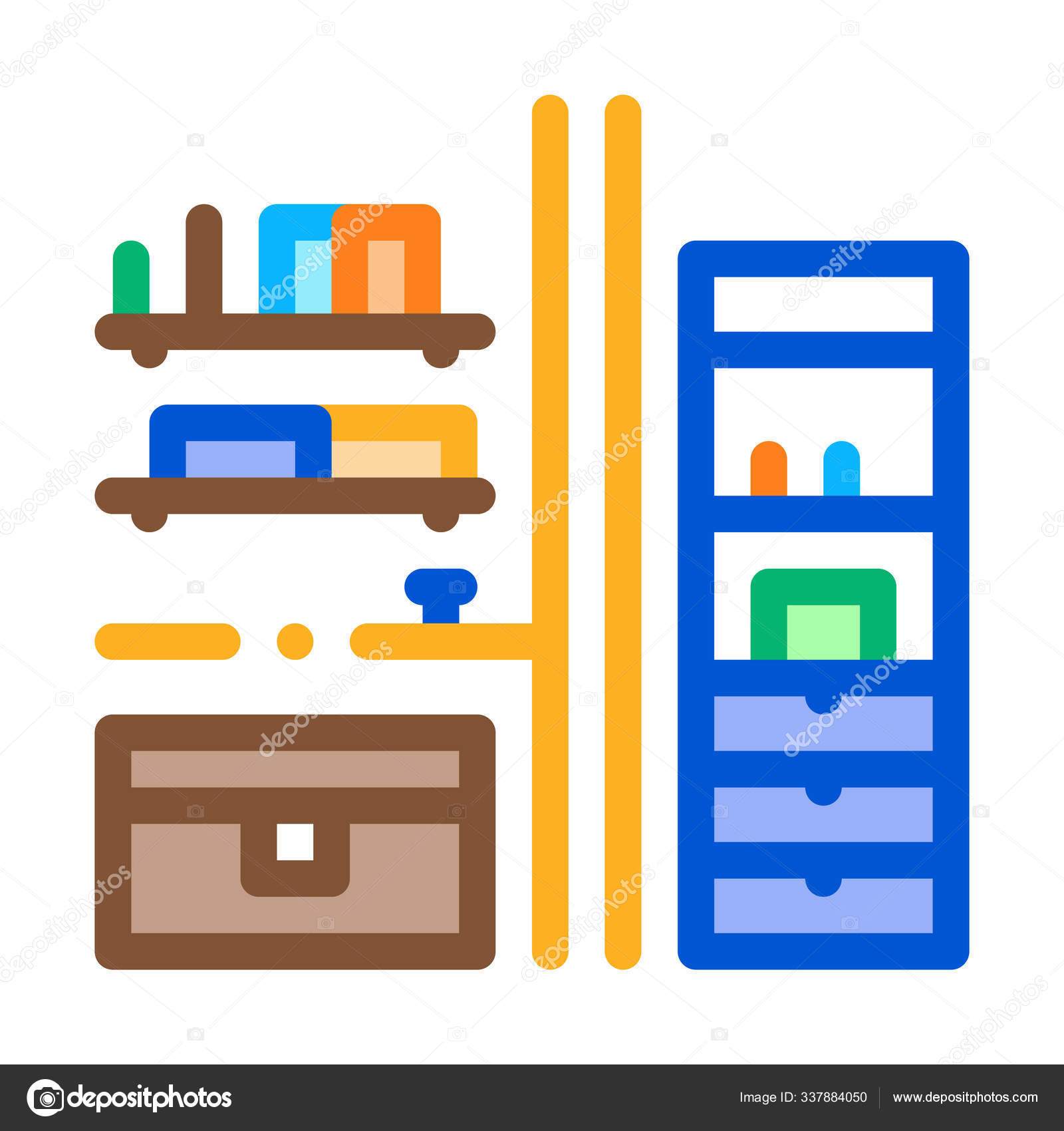 Chest of Drawers Icon Vector Outline Illustration Stock Vector by ...