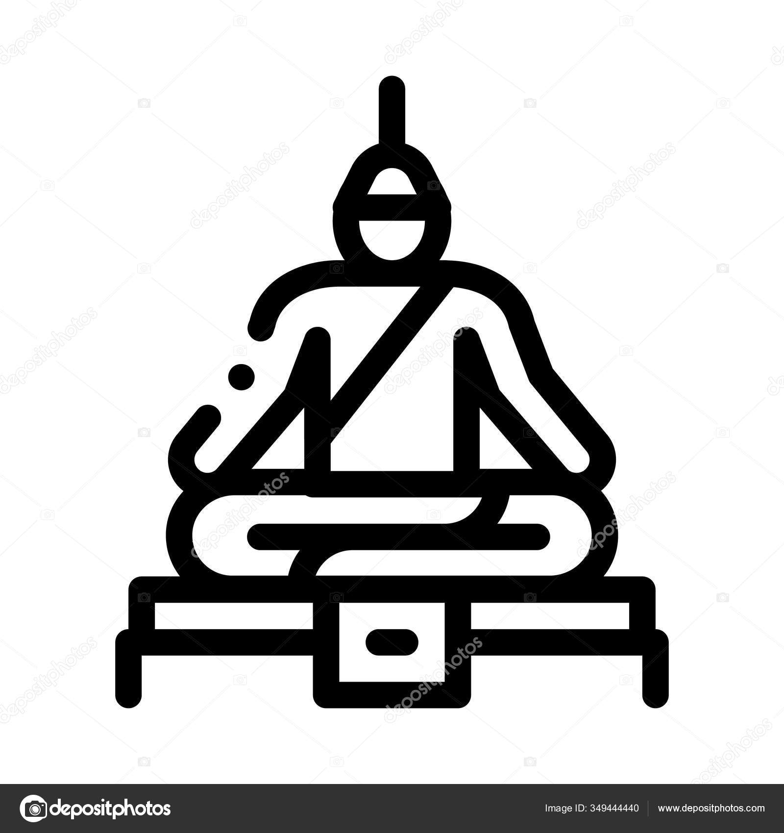 Buddha Thai Religion Statue Icon Thin Line Vector Stock Vector Image by ...