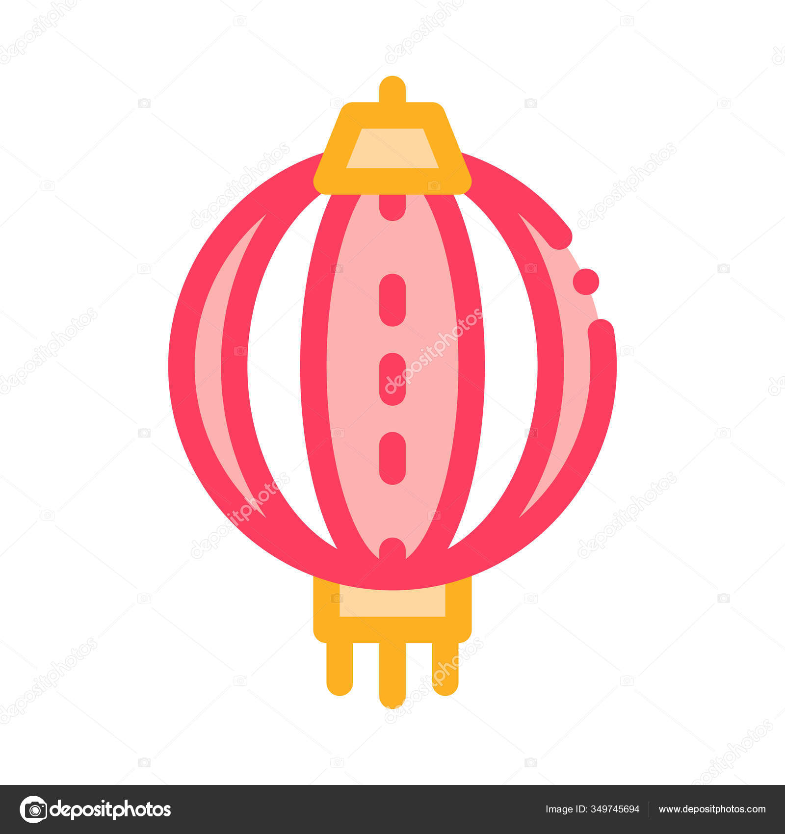 Asian Lantern Icon Vector Outline Illustration Stock Illustration by ...