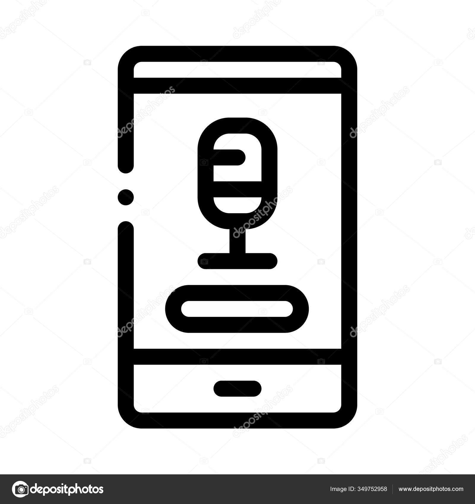 Phone Recording Icon Vector Outline Illustration Stock Vector by ...