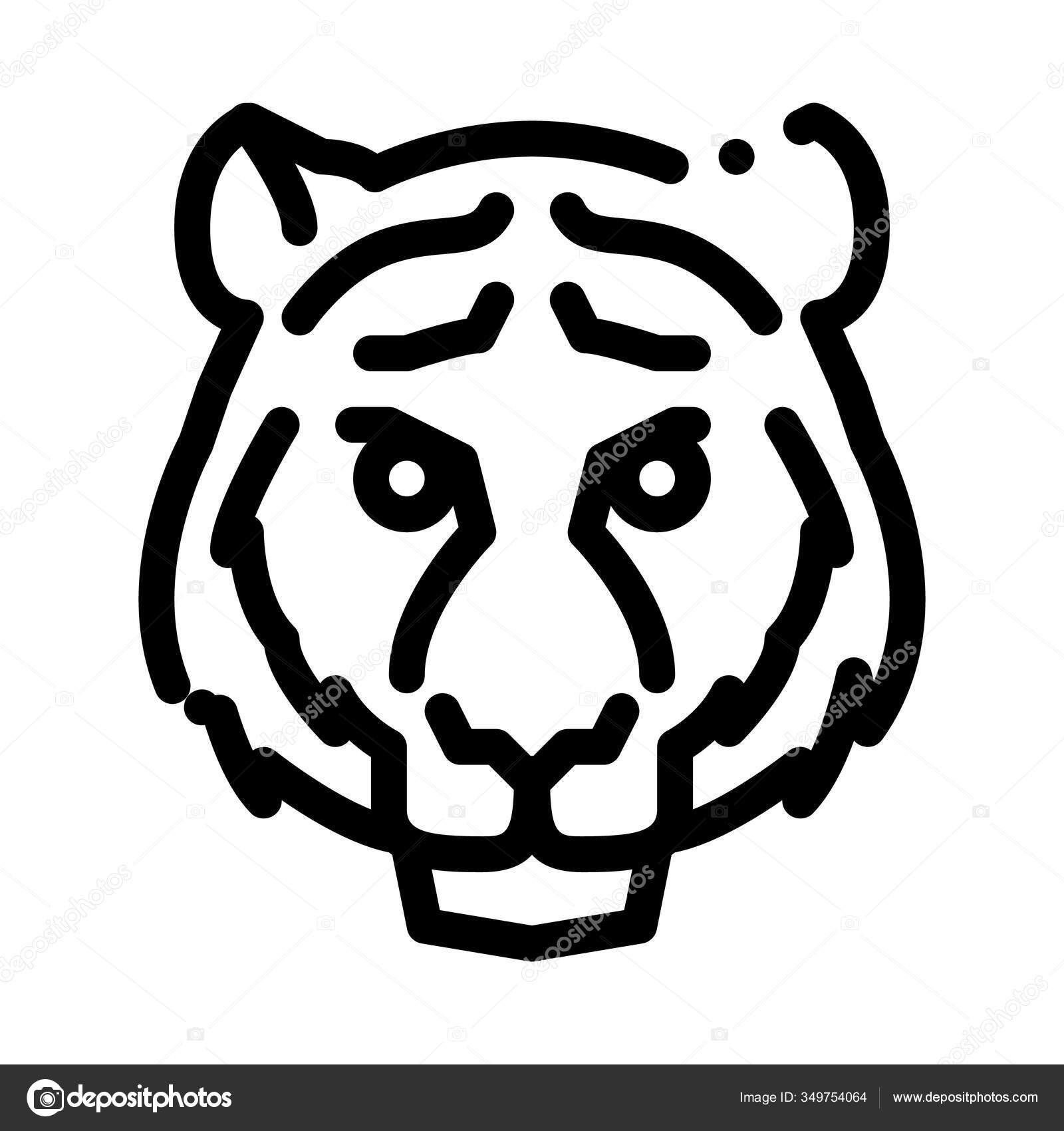 Tiger Animal Icon Vector Outline Illustration Stock Vector Image by ...