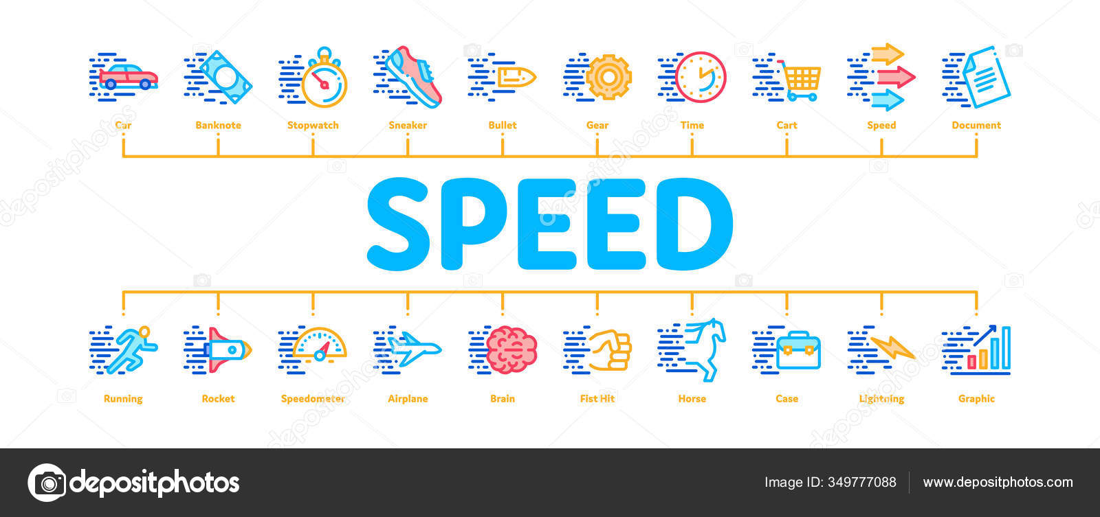 Speed Fast Motion Minimal Infographic Banner Vector Stock Vector Image ...