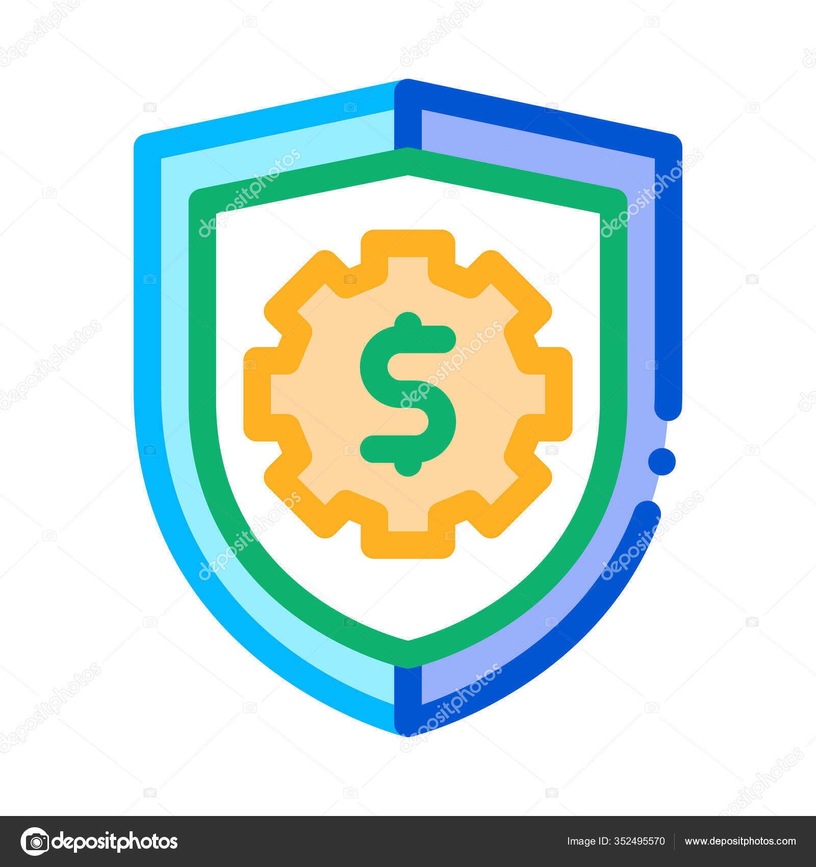 Security Shield Icon Vector Outline Illustration Stock Vector by ...