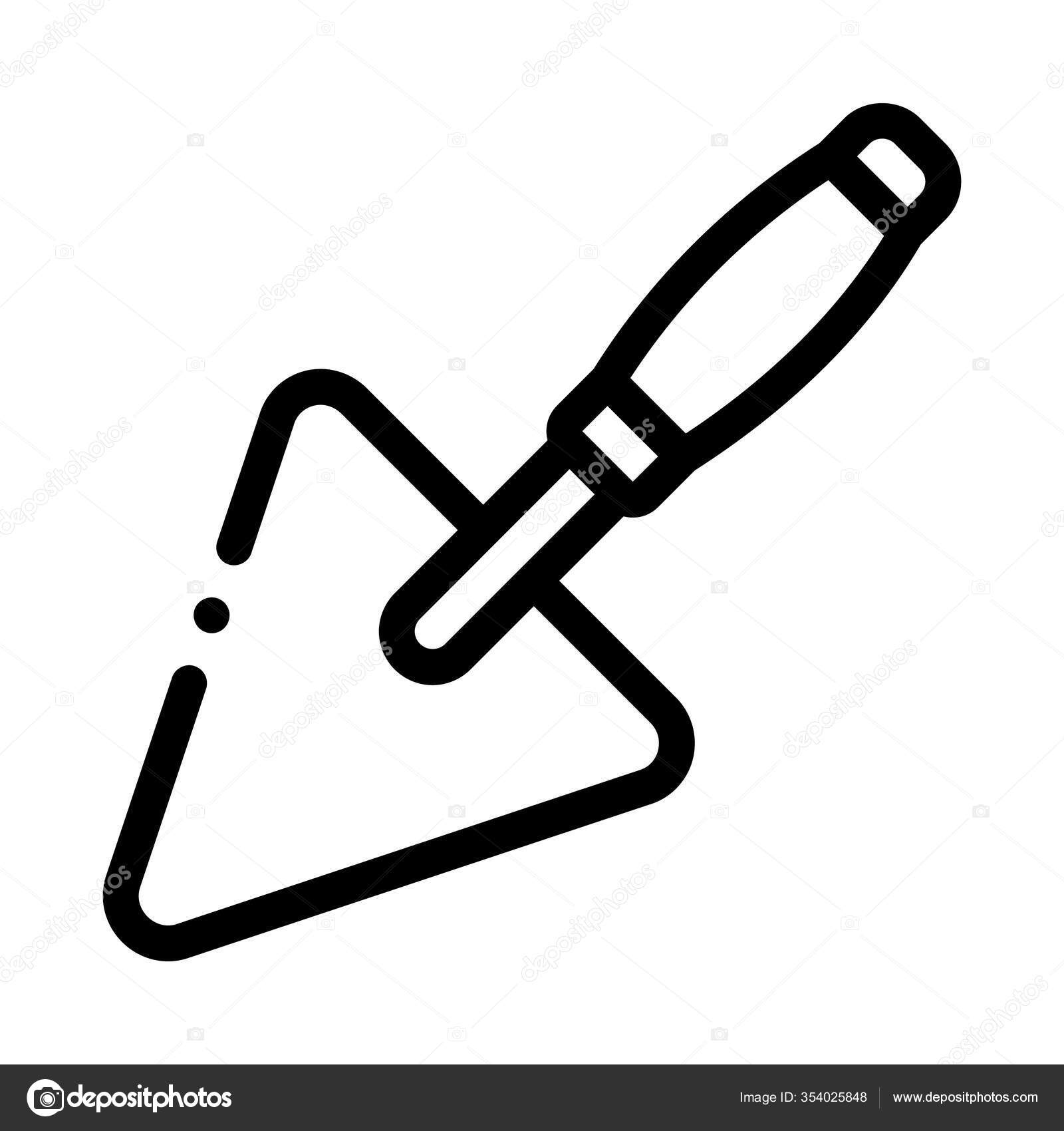 Plastering Trowel Icon Vector Outline Illustration Stock Vector by ...