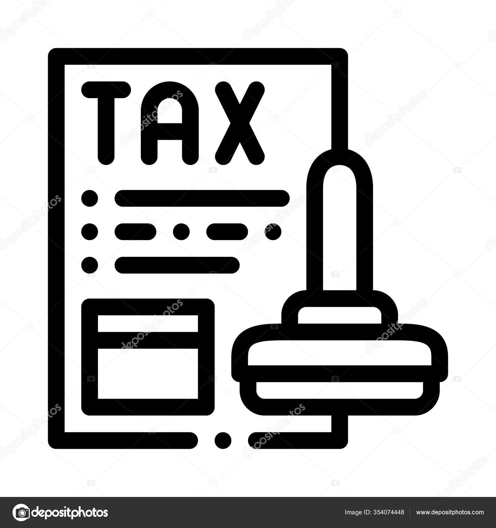 Tax Paper Stamp Icon Vector Outline Illustration Stock Vector by ...