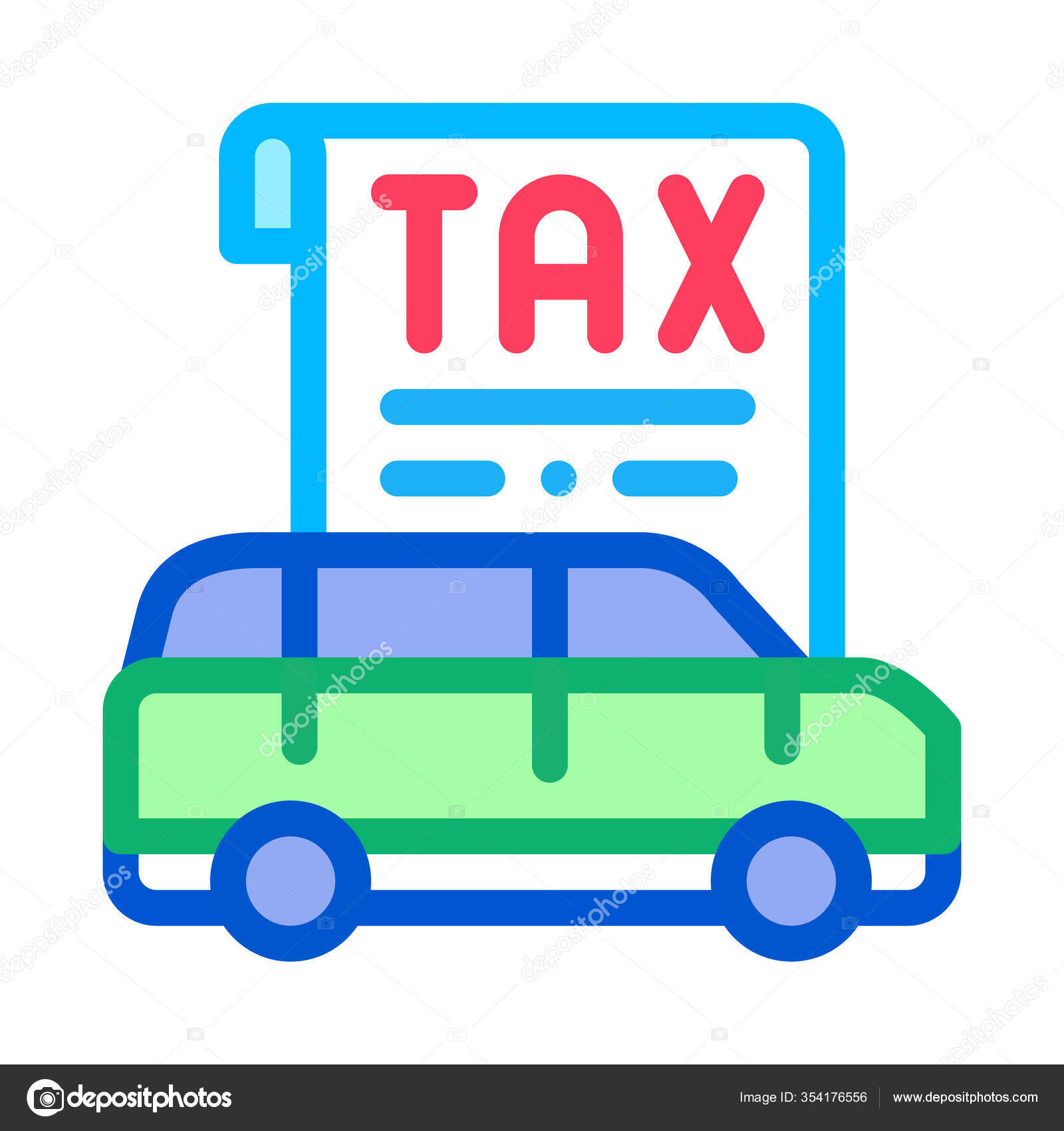 Car Tax Receipt Icon Vector Outline Illustration Stock Vector by ...