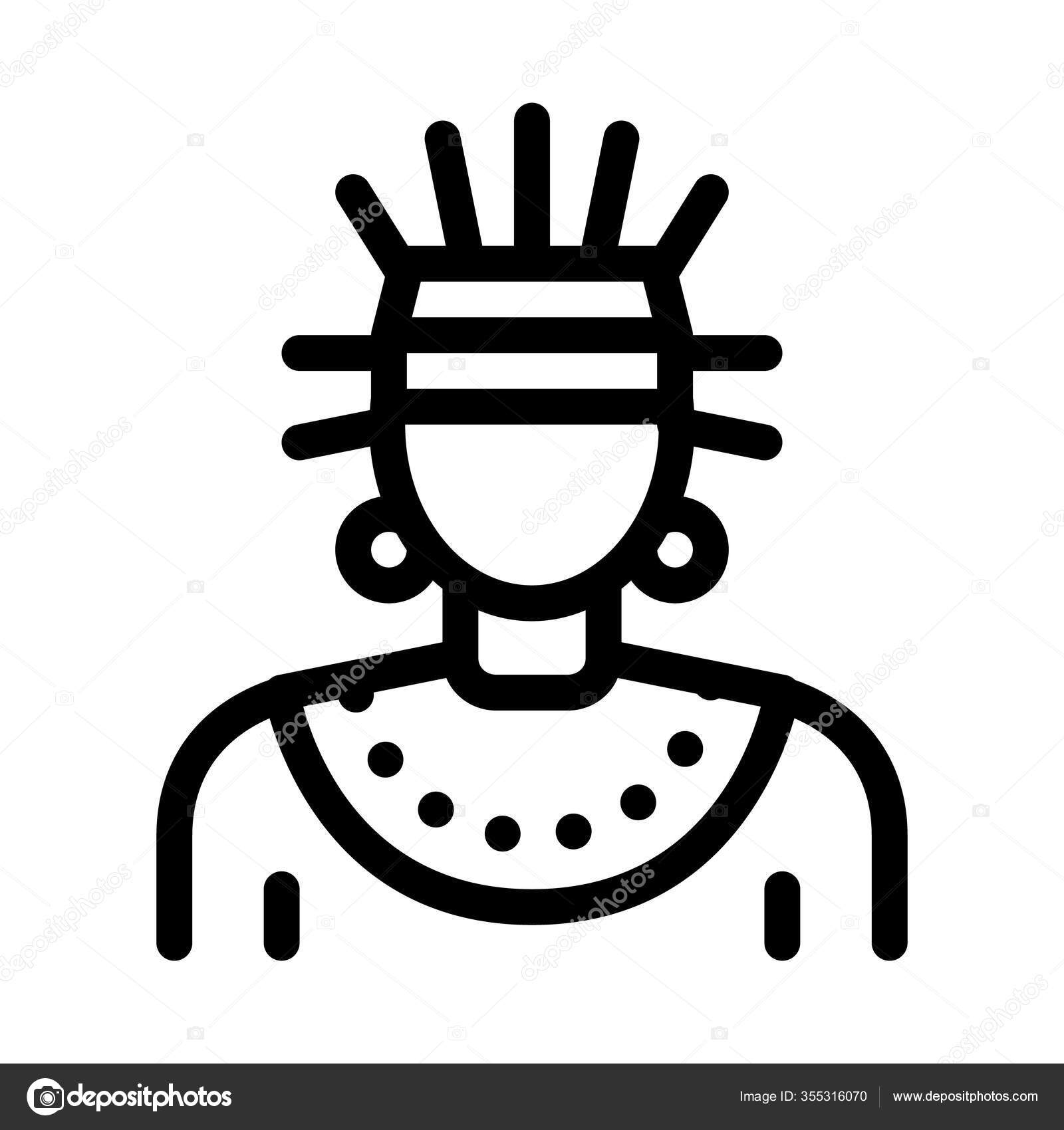 Aztec Shaman Icon Vector Outline Illustration Stock Vector Image by ...
