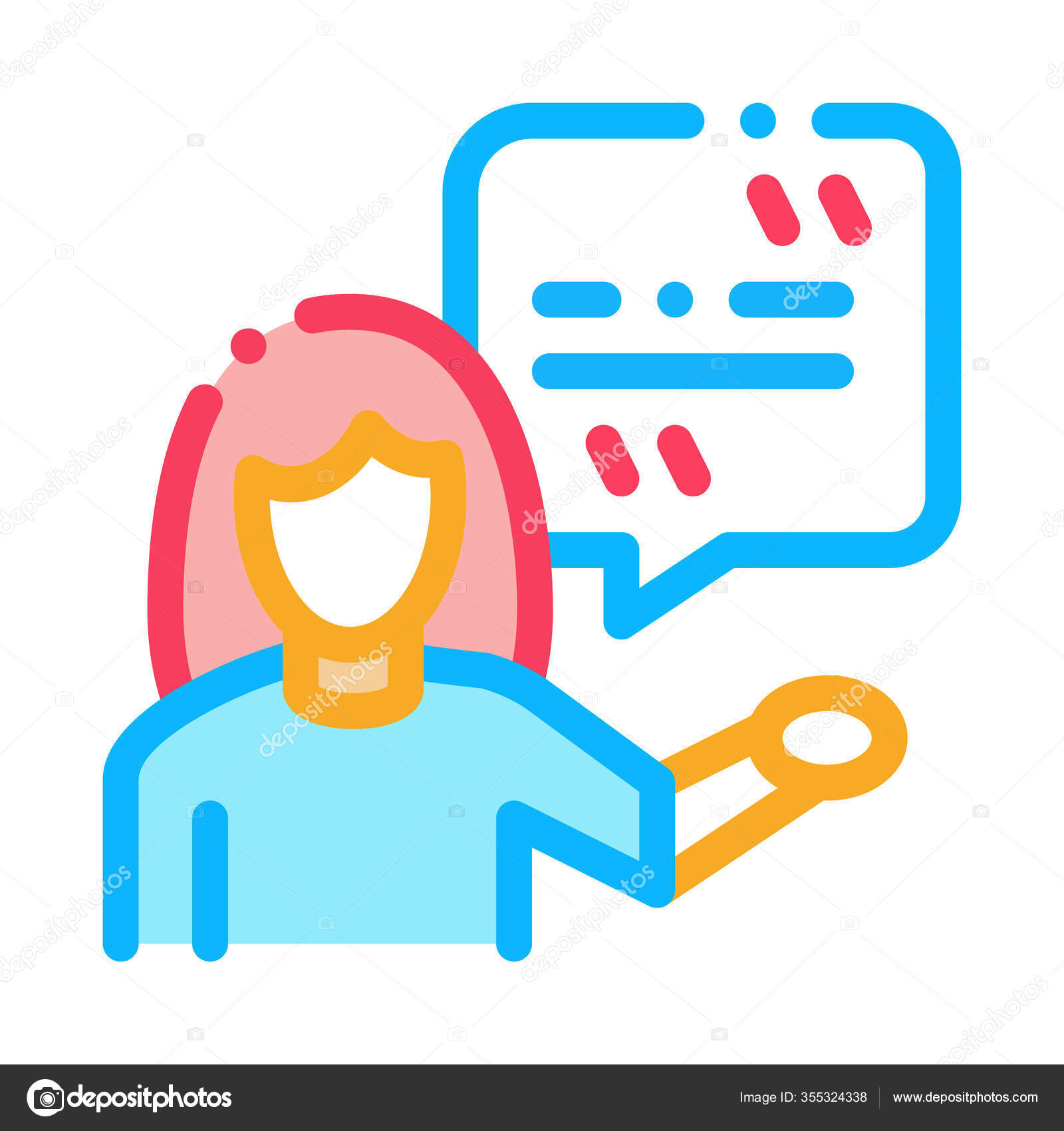 Actor Woman with Replica Icon Vector Illustration Stock Vector Image by ...