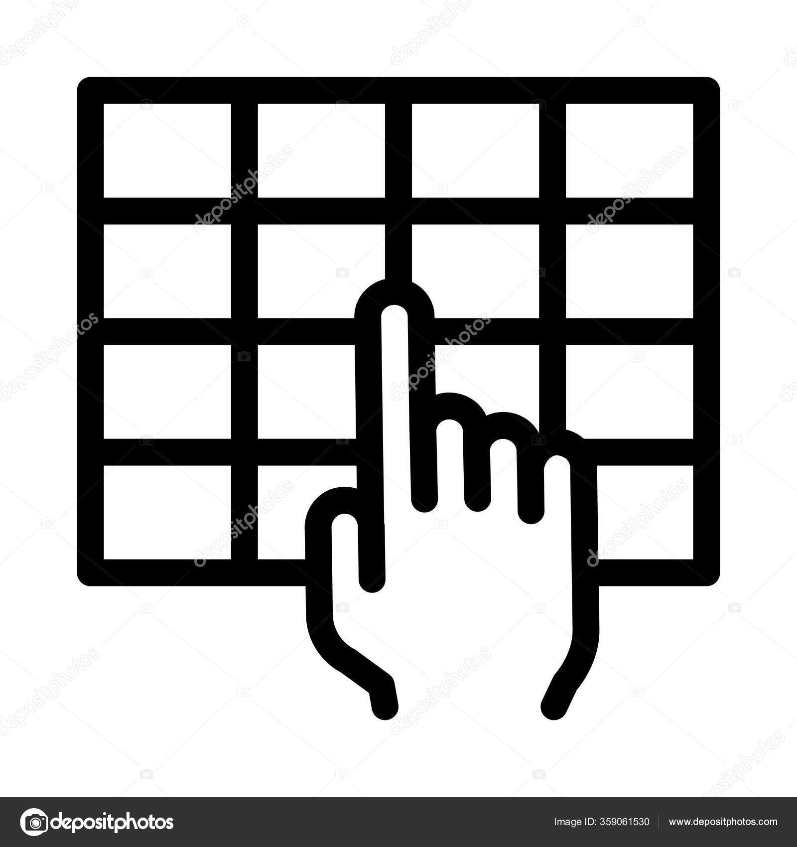 Touch panel control icon vector outline illustration Stock Vector Image ...