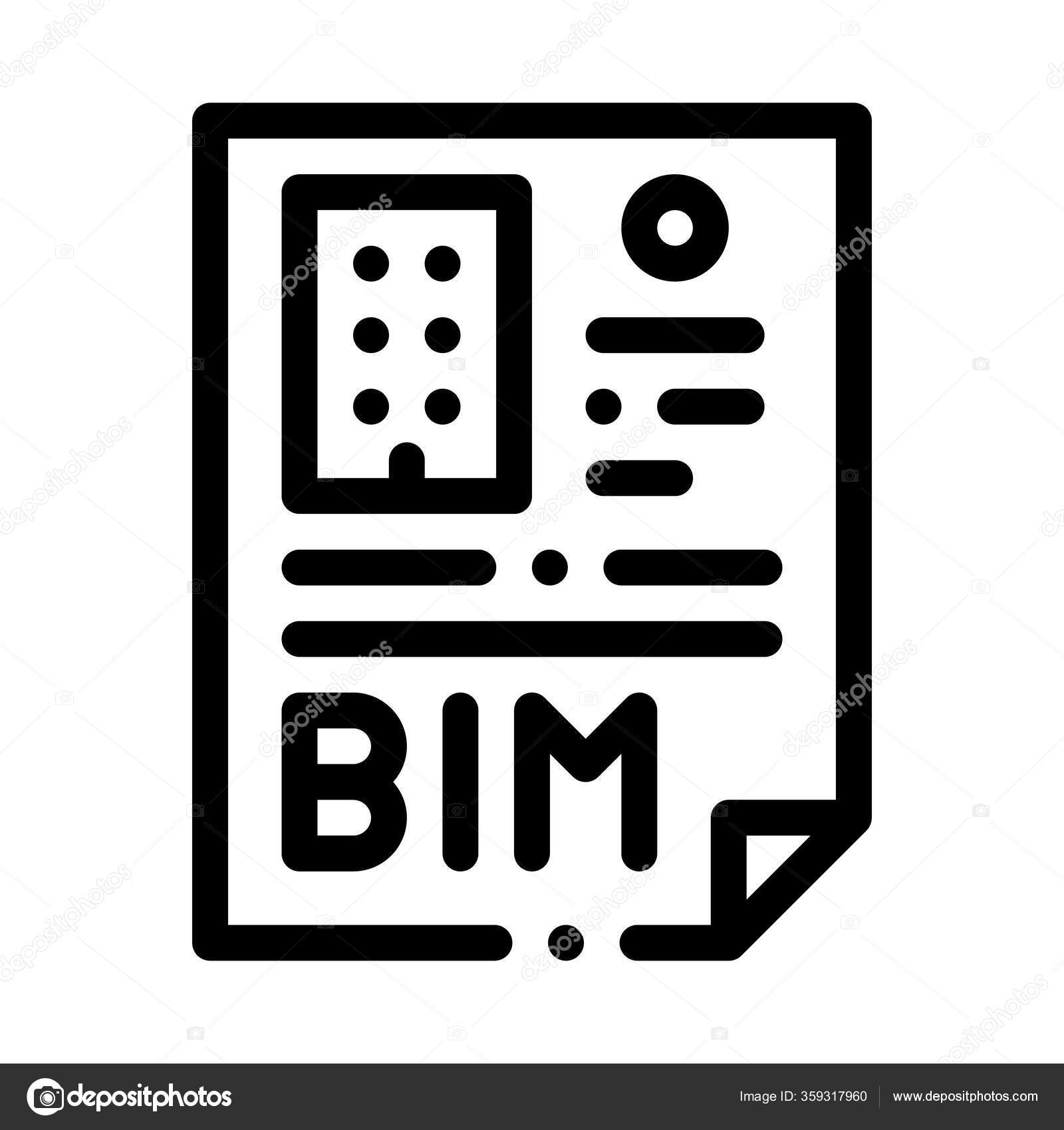 Raportti rakennuksen tietomallinnus kuvake vektori ääriviivat ...
