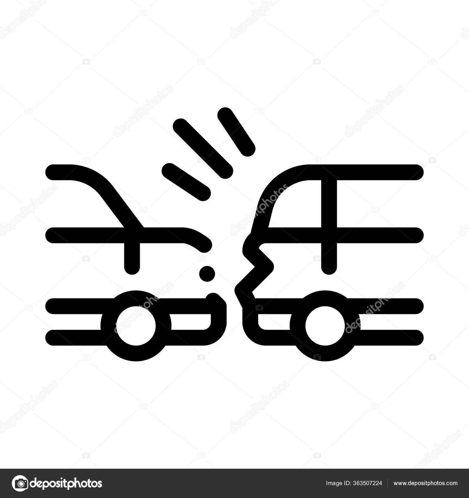 Minimum dangerous distance between cars icon vector outline ...