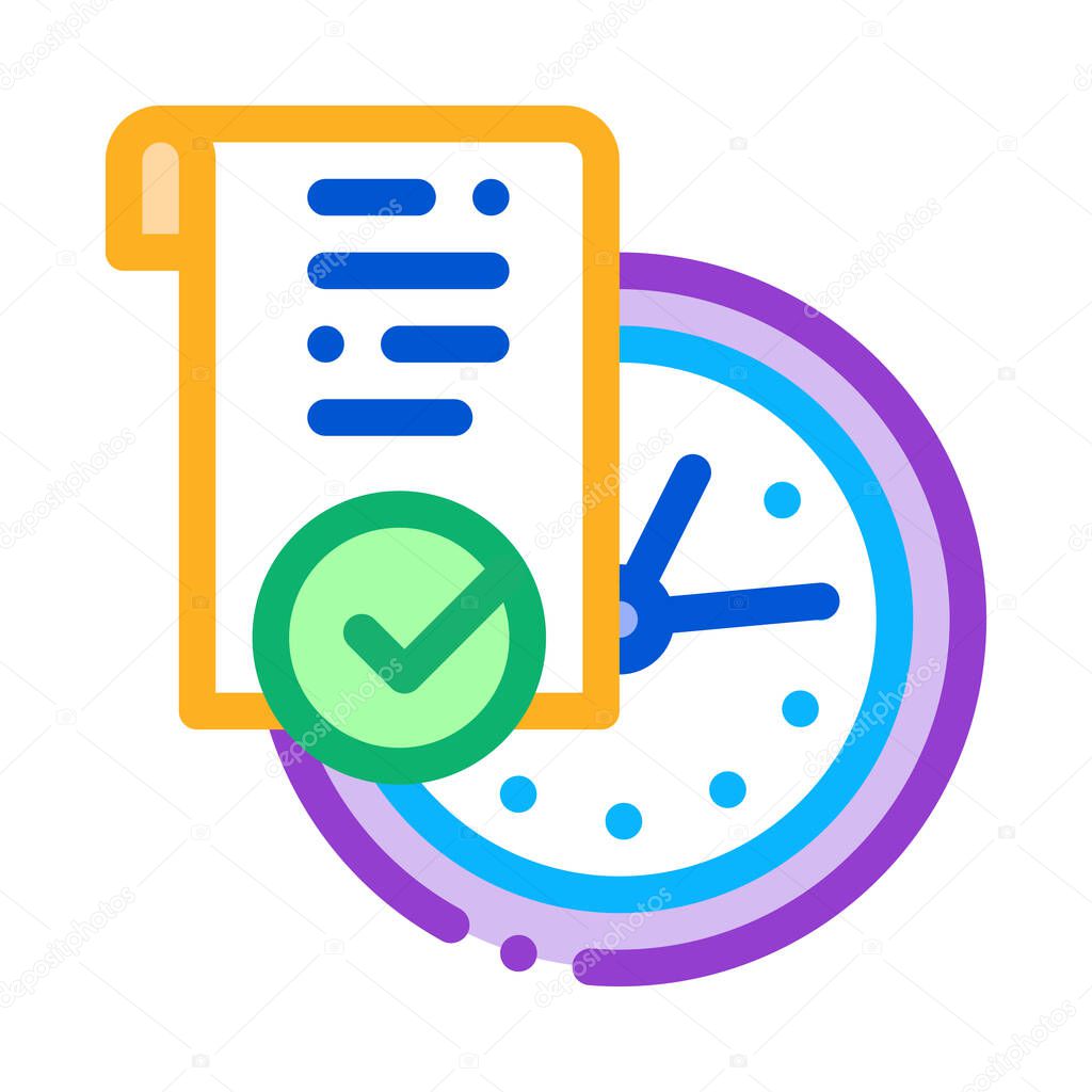 documento temporal icono vector esquema ilustración 2024