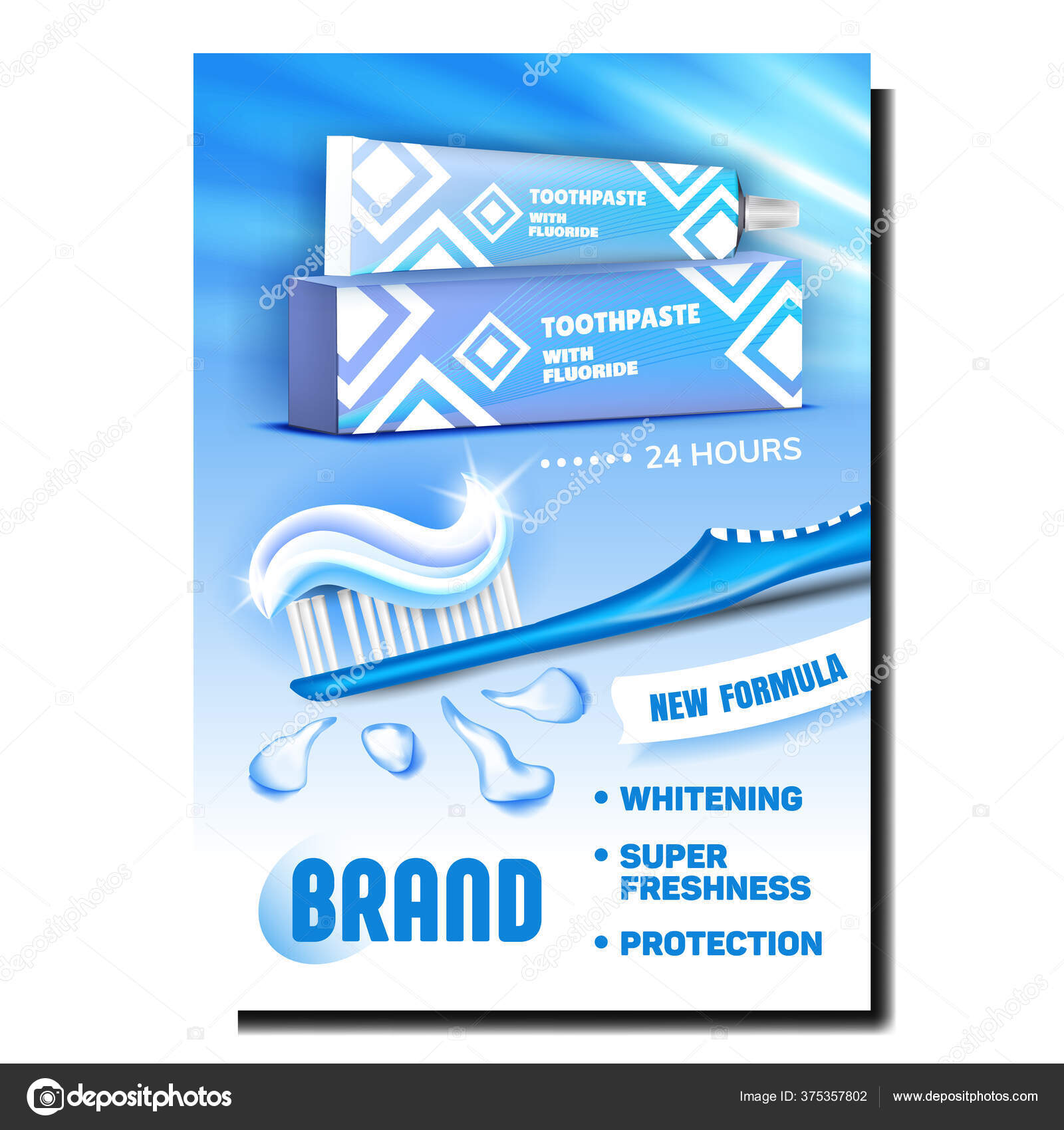 Toothpaste Oral Hygienic Product Banner Vector Stock Vector Image by ...