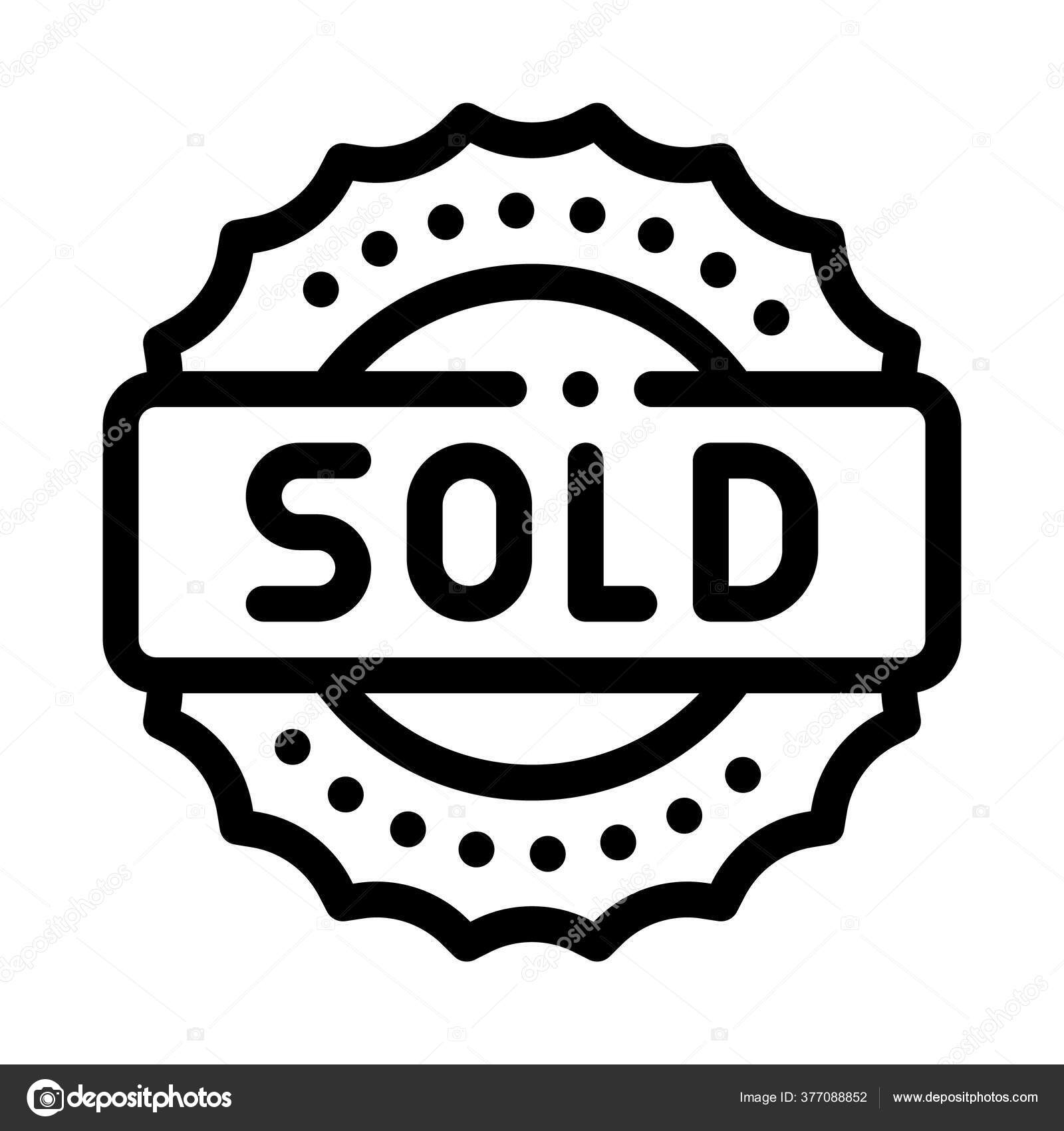 Mark Sold Icon Vector Mark Sold Sign Isolated Contour Symbol Stock ...