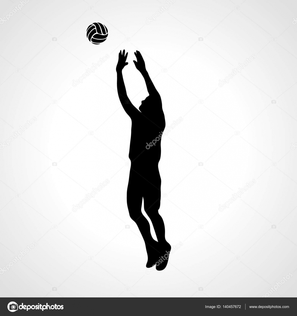 Volleyball setter silhouette, vector illustration Stock Vector Image by ...