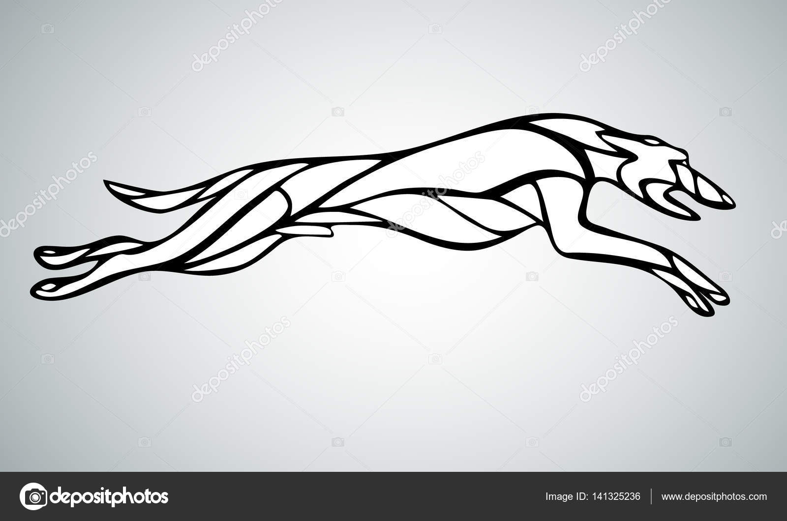 Greyhound Running Outline