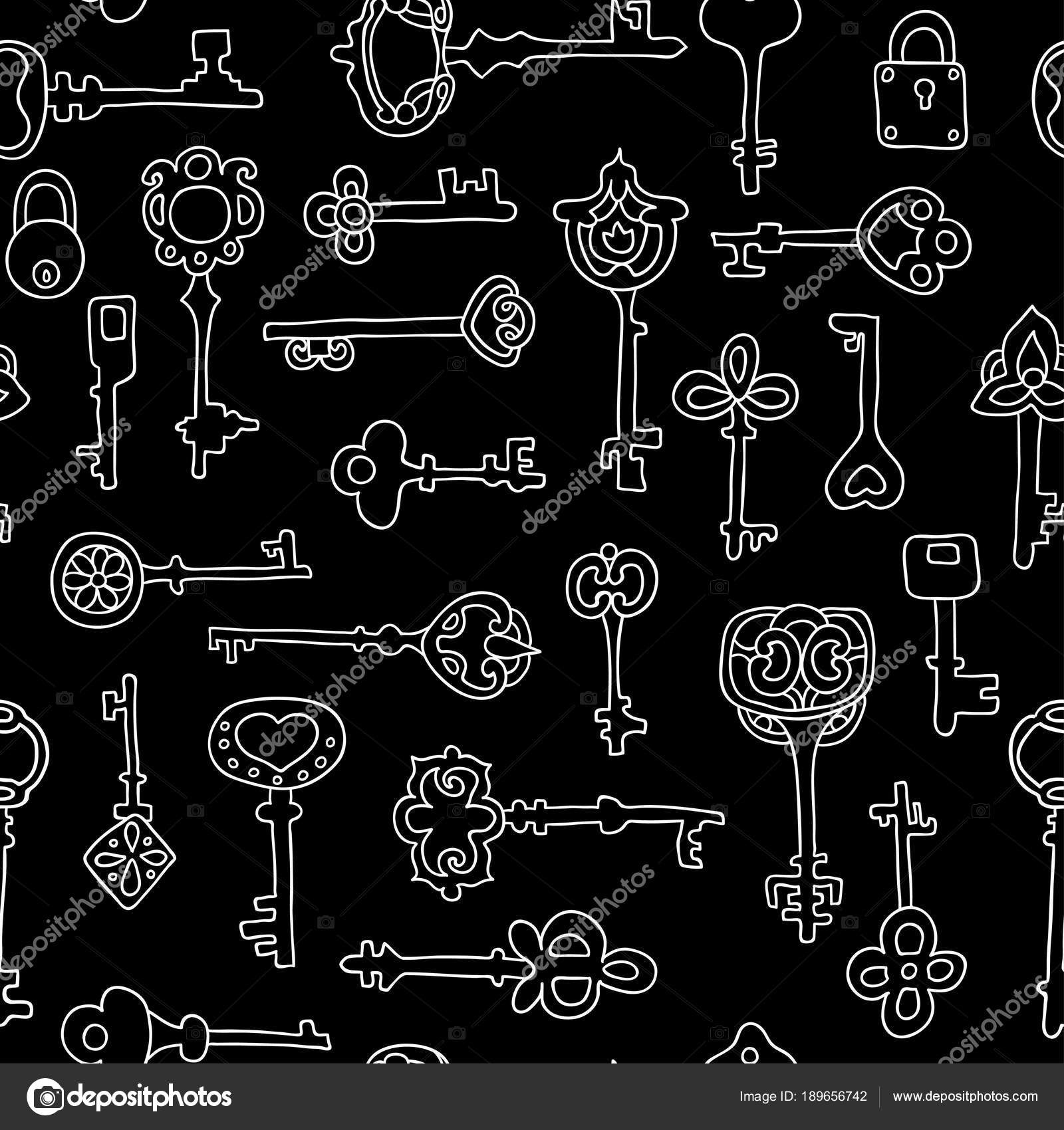 Seamless pattern with vintage keys. Stock Vector Image by ©Marina ...