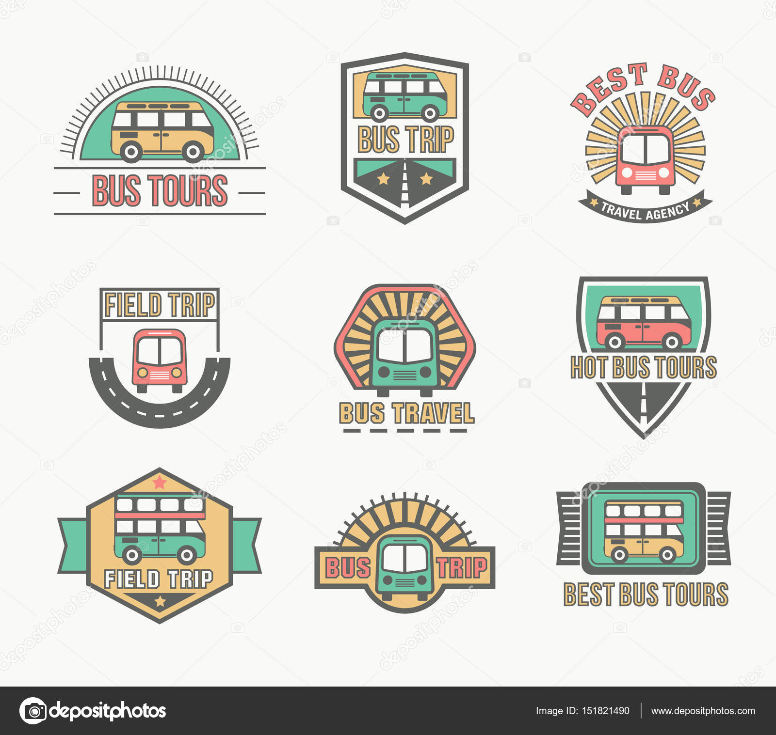 Bus trip and trvel tour badge logo Stock Vector Image by ©Peliken ...