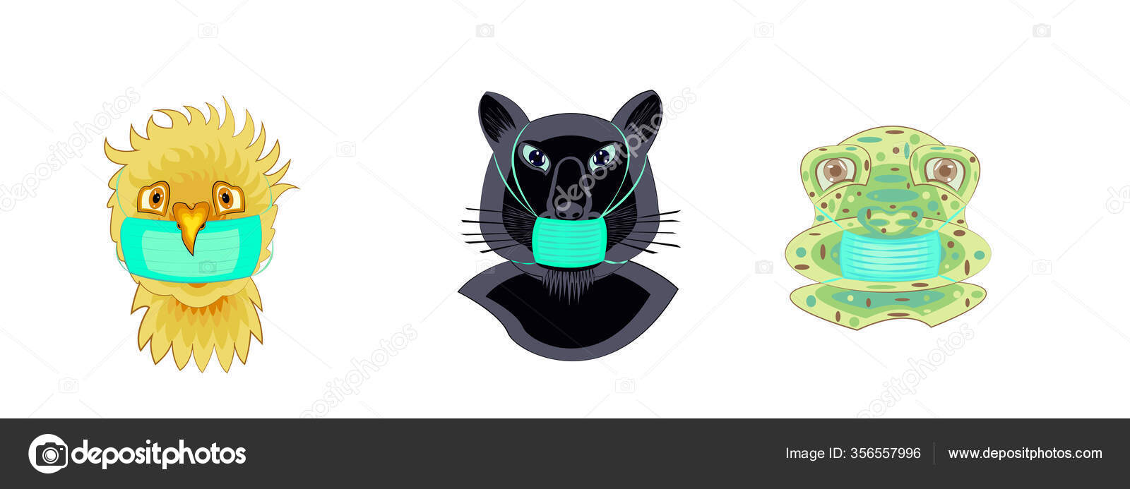 Sterile Medical Masks Characters Horizontal Stock Vector Image by ...