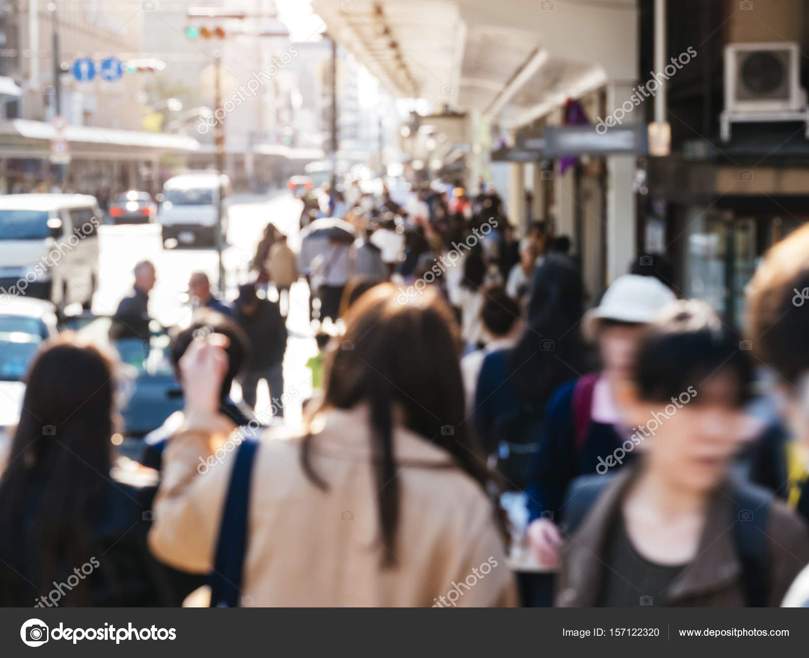 People walking on Street sidewalk Urban City Lifestyle Stock Photo by ...