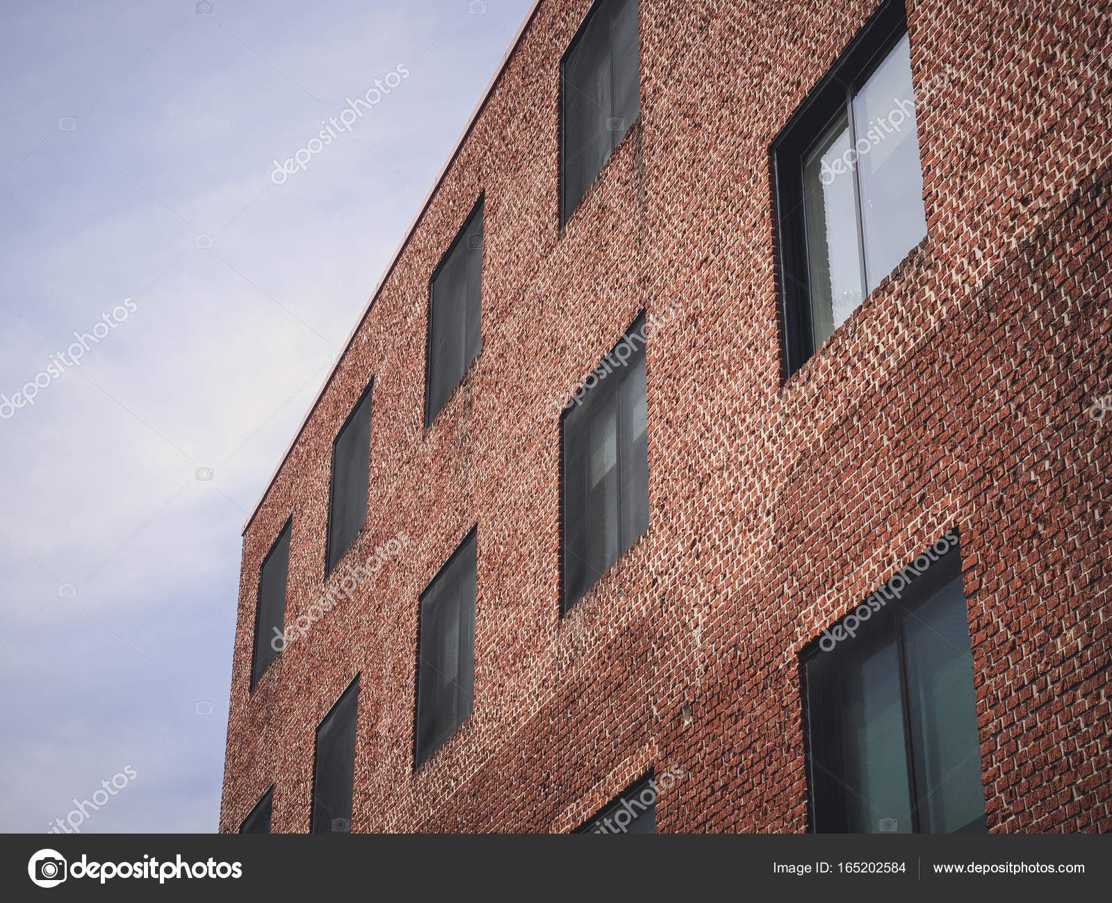 Brick building Window frame Exterior Architecture detail — Stock Photo ...