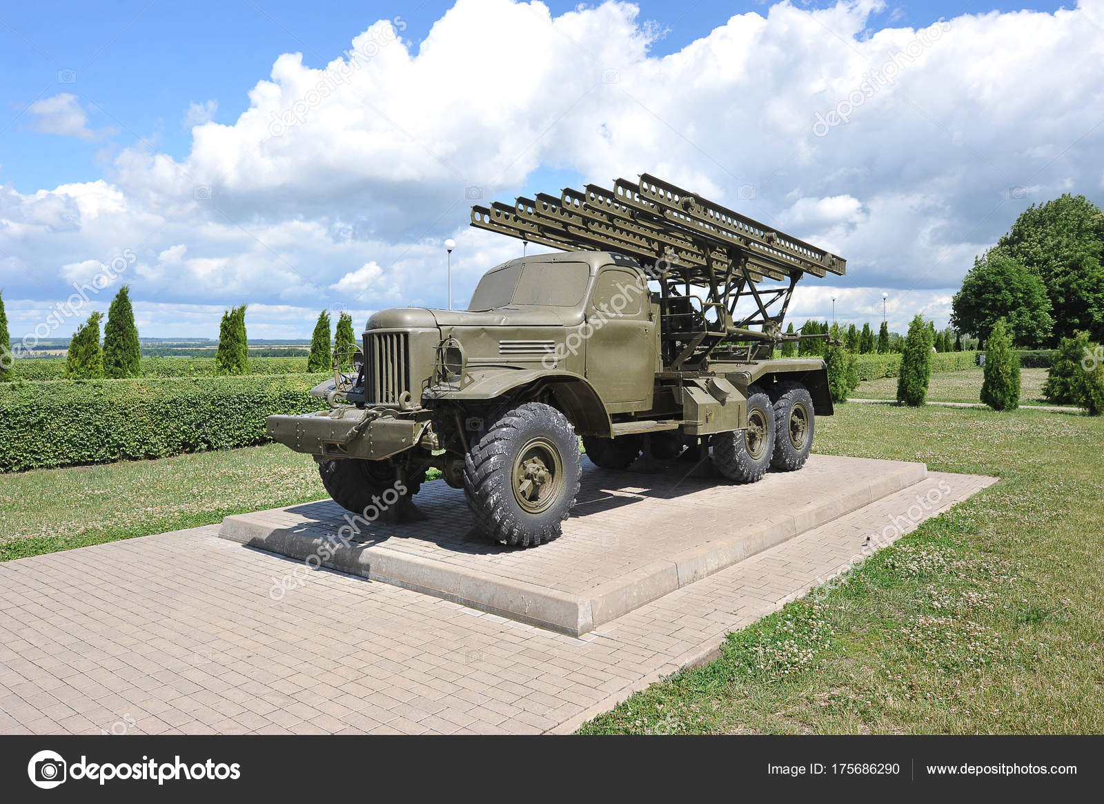 Monument to the Soviet rocket launcher Katyusha in Prokhorovka f ...