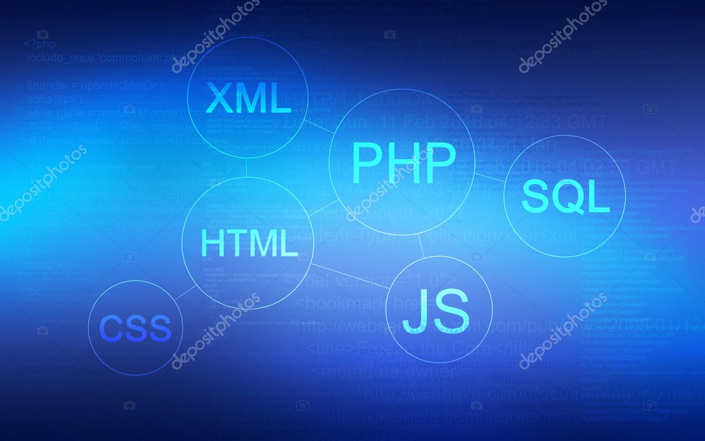 Fondo abstracto con script de programación web — Foto de stock ...