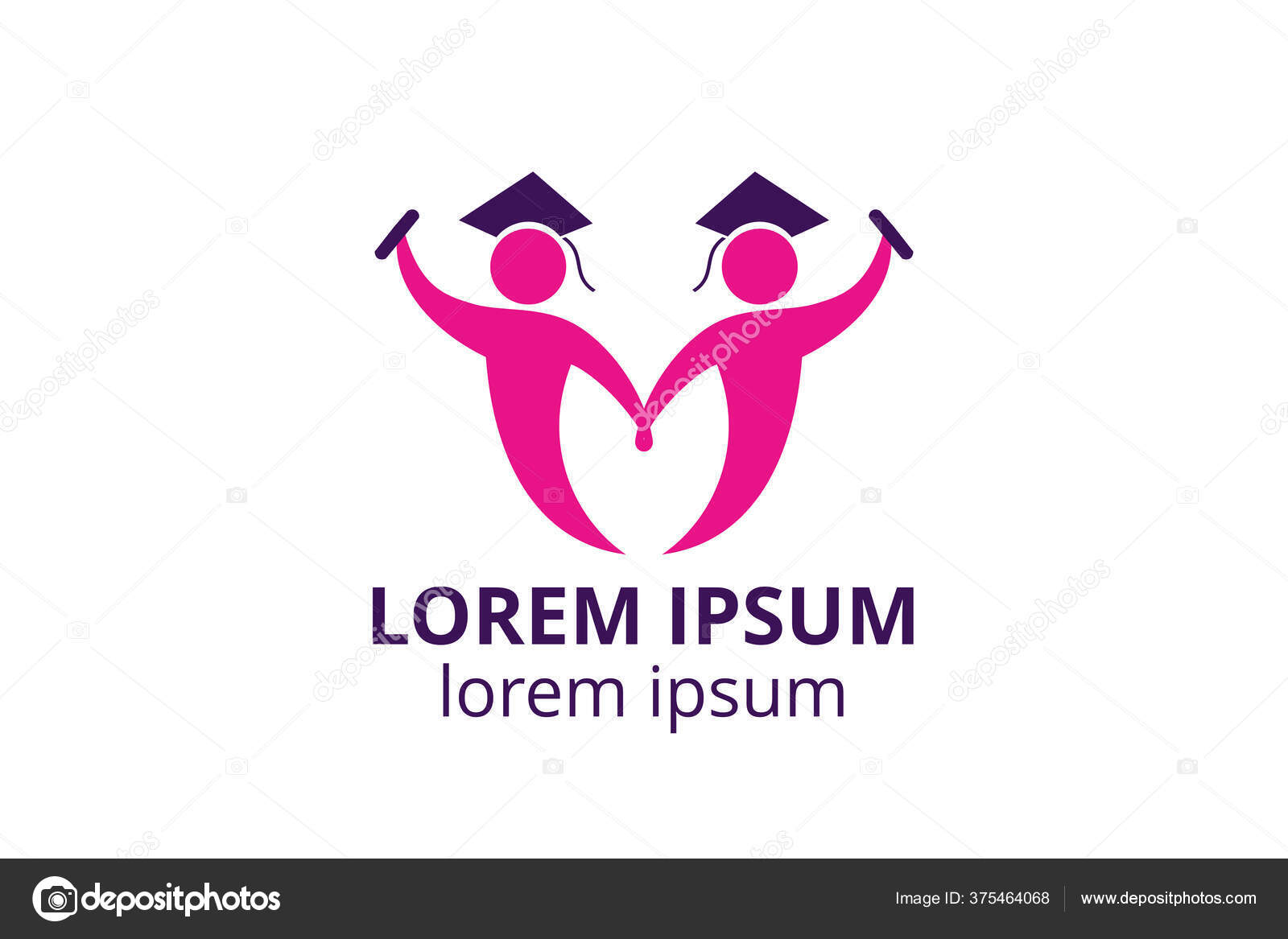 Logo Design Student Child People Template Creative Shape Isolate Vector ...