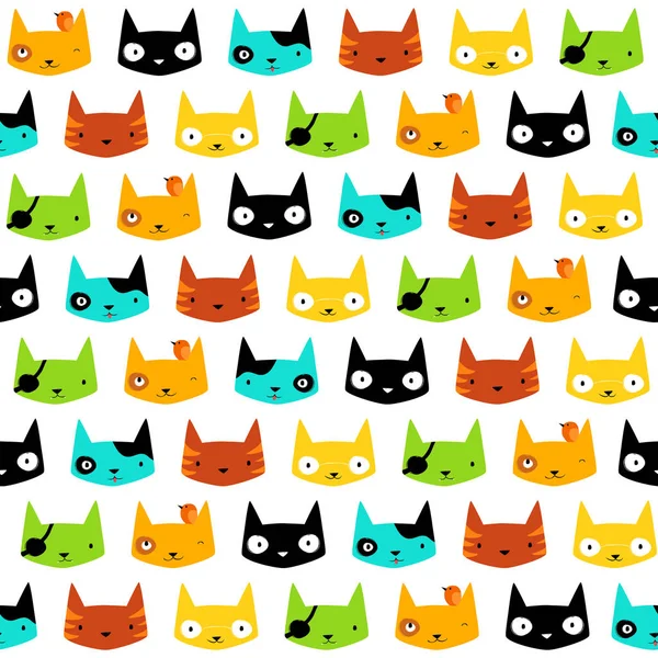 Cats Faces Seamless Pattern Stock Vector Image by ©Y.Verovski #132529290