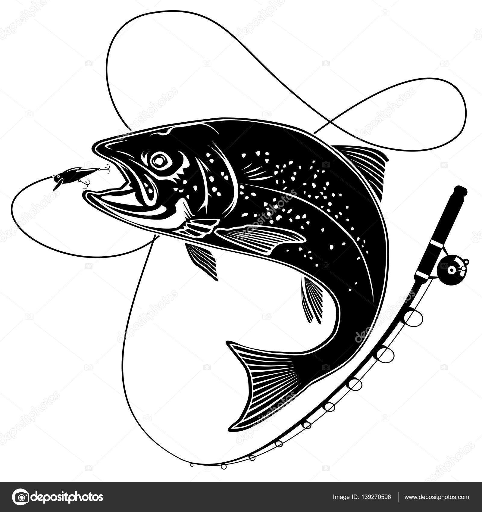 Forelle Logo weiß Stock-Vektorgrafik von ©LIORIKI 139270596