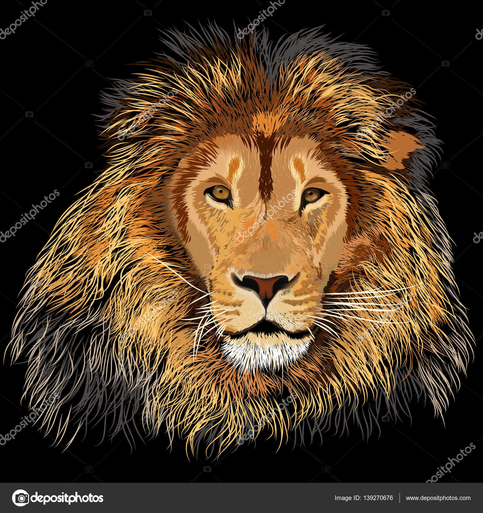 LION HEAD BLACK Stock Vector by ©LIORIKI 139270676