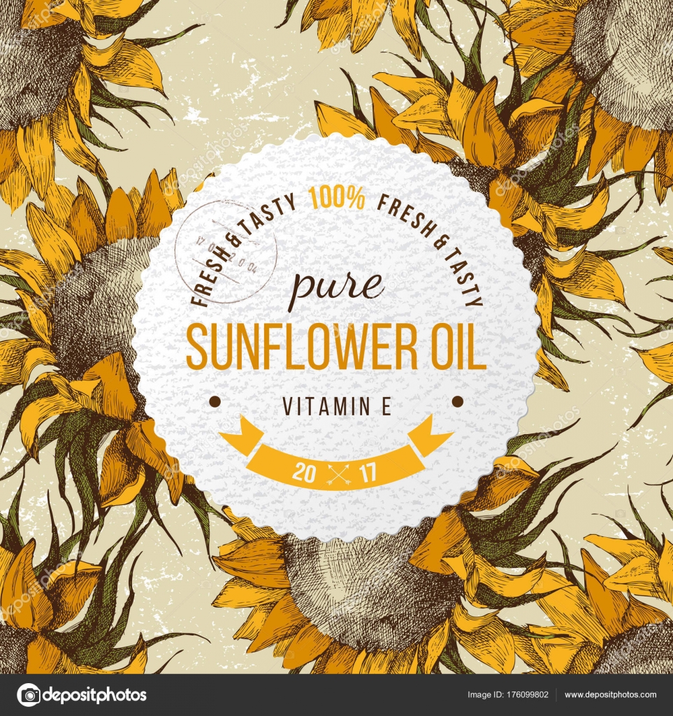 Sunflower oil emblem — Stock Vector © mart_m #176099802