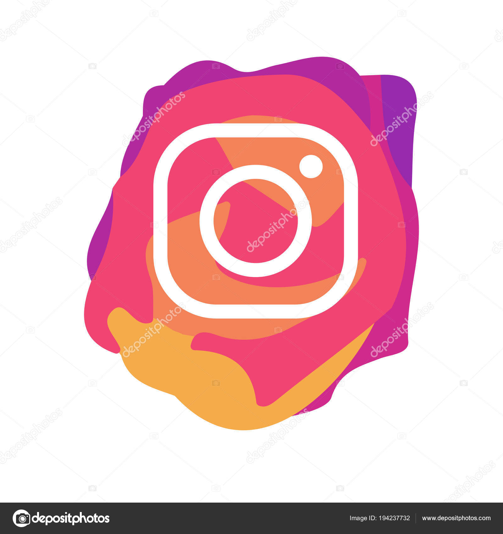 Vintage Camera Painted Colors Rainbow Logo Stock Vector Image by ...