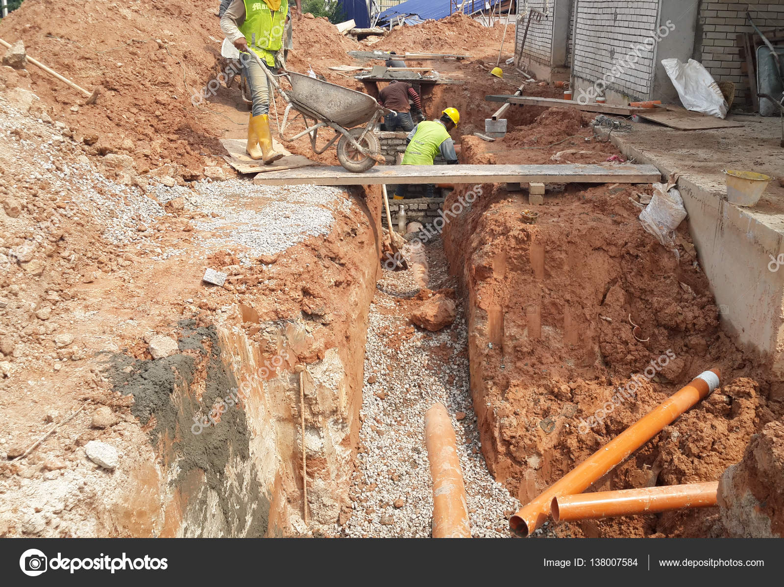 Underground utilities trenches. – Stock Editorial Photo © Aisyaqilumar ...