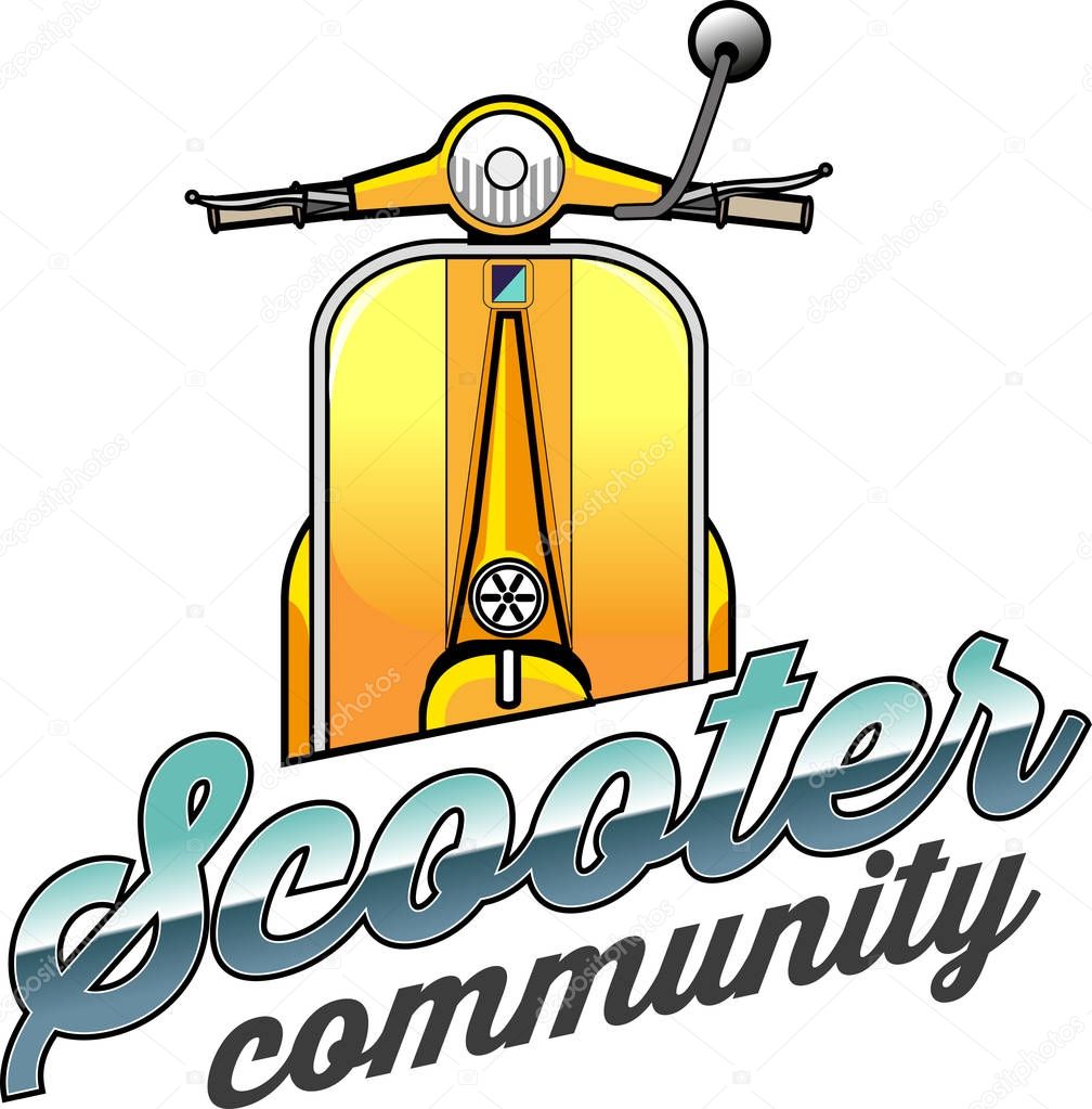 Vector Illustration Scooter Vespa Community Symbol — Stock Vector ... Vector Illustration Scooter Vespa Community Symbol — Stock Vector ...