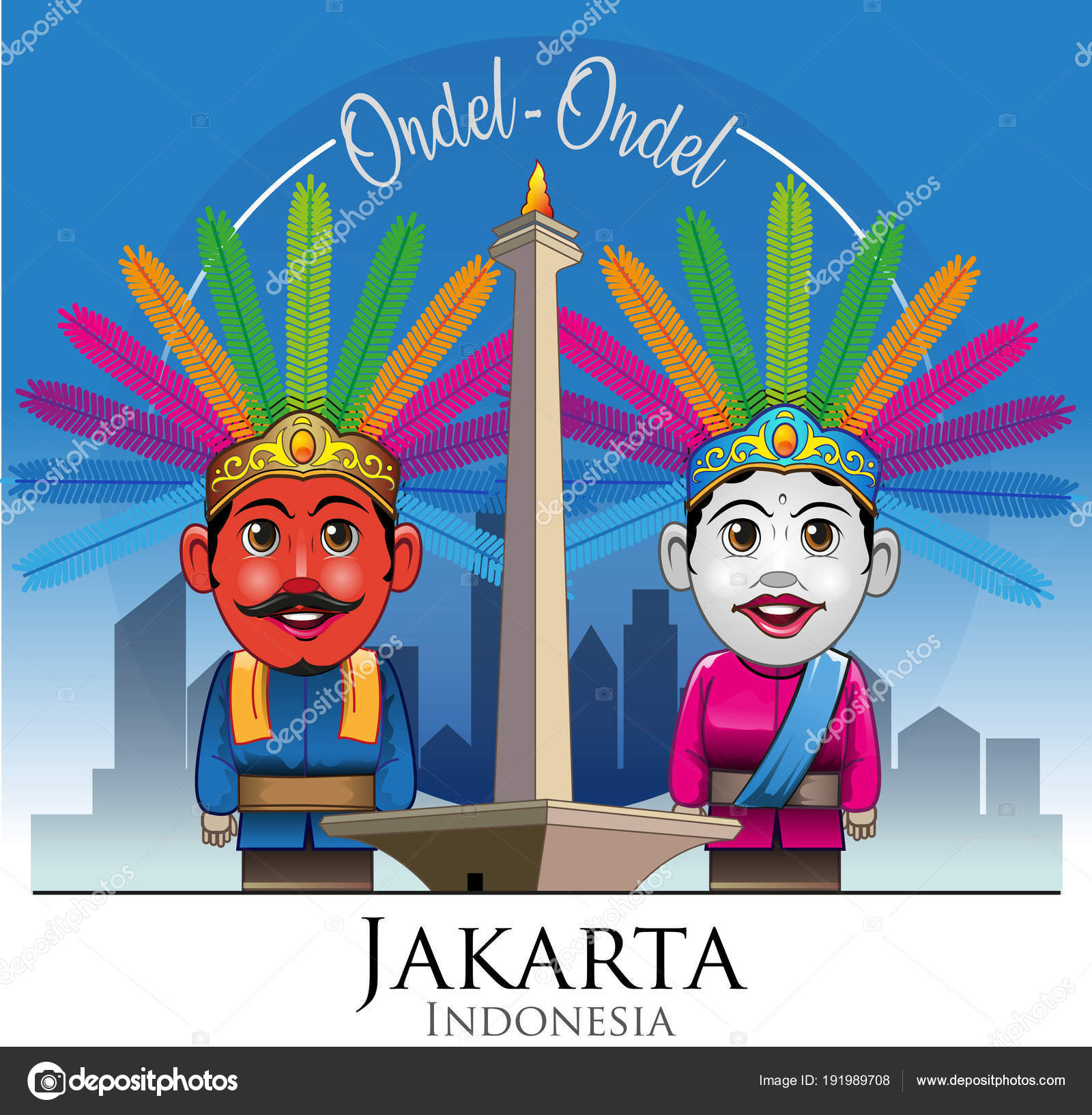 Mewarnai Monas Dan Ondel Ondel Mewarnai Gambar Ondel Ondel Saat Itu