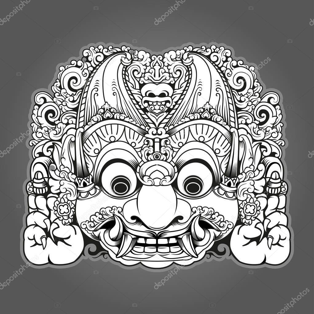 Ilustración vectorial, personaje modificado de Batara Kala, en la ...