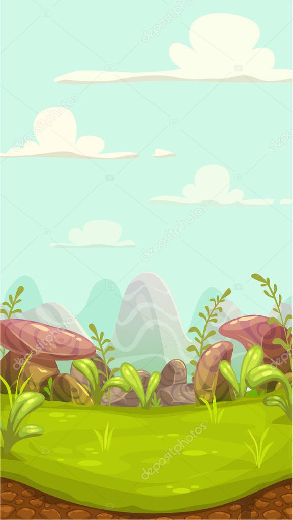 Paisaje del prado de dibujos animados 2022