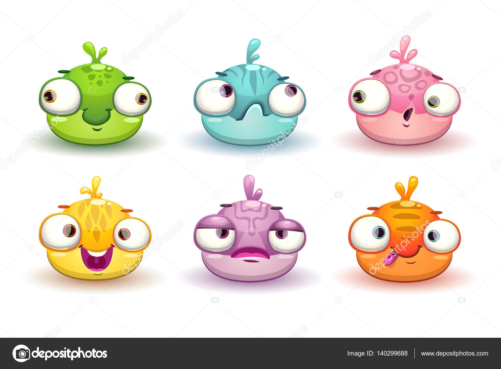 Funny colorful blob characters set. Stock Vector Image by ©lilu330 ...