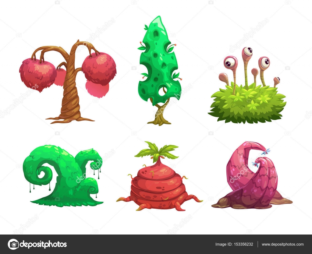 Fantasy tree set. Stock Vector by ©lilu330 153356232