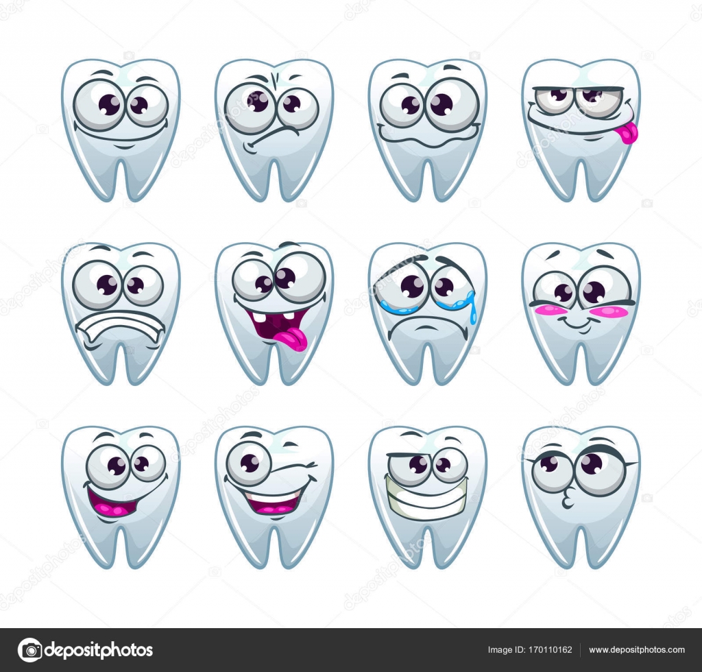 Cartoon teeth characters Stock Illustration by ©lilu330 #170110162