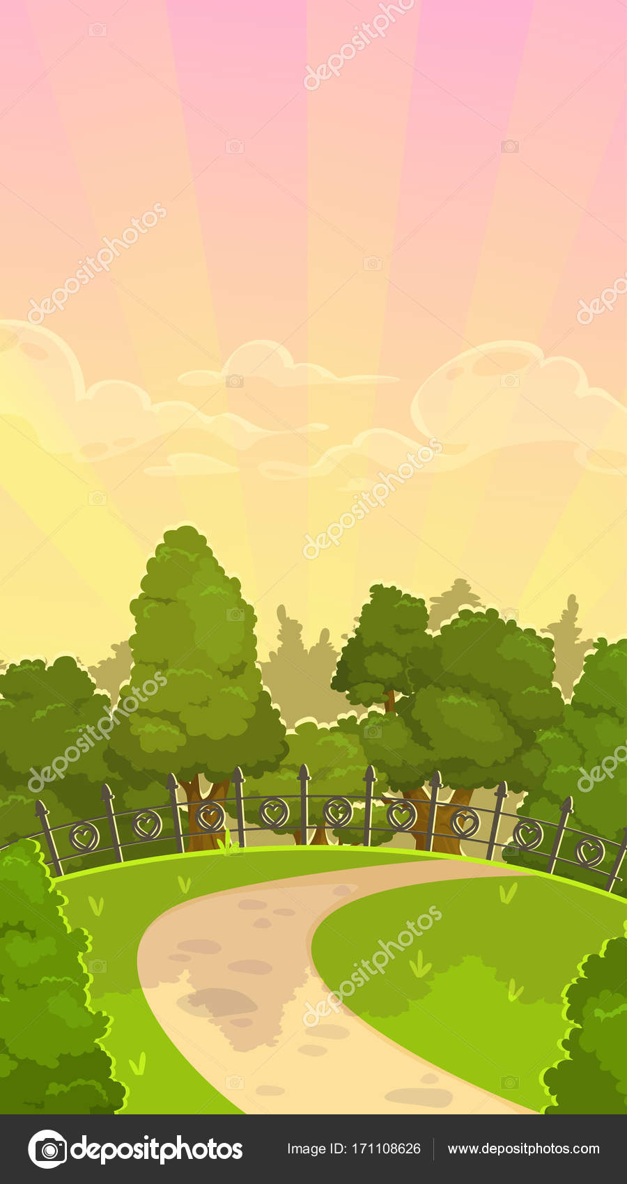 Beautiful cartoon morning Stock Vector by ©lilu330 171108626