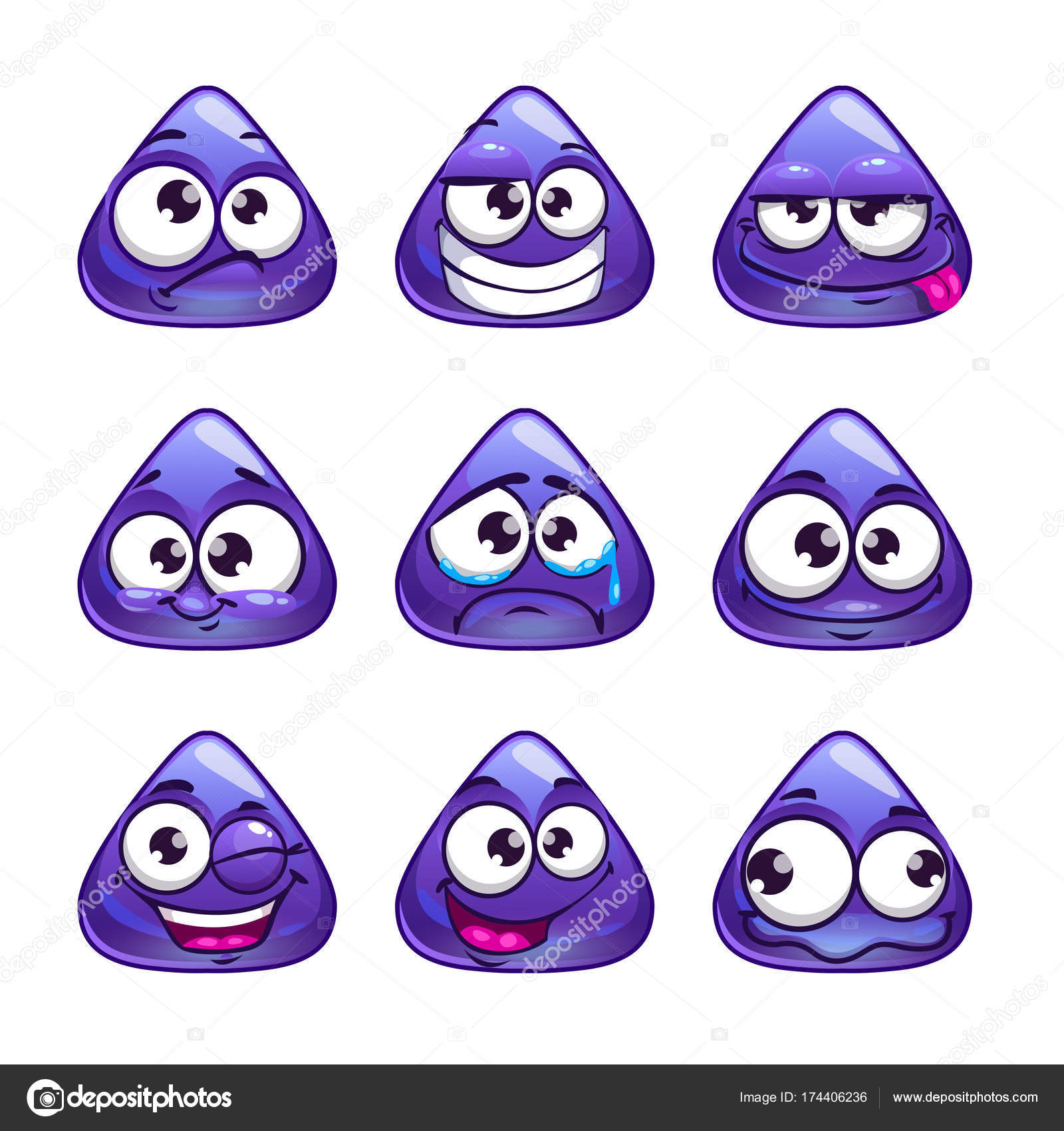 Funny cartoon blue jelly monster Stock Vector Image by ©lilu330 #174406236