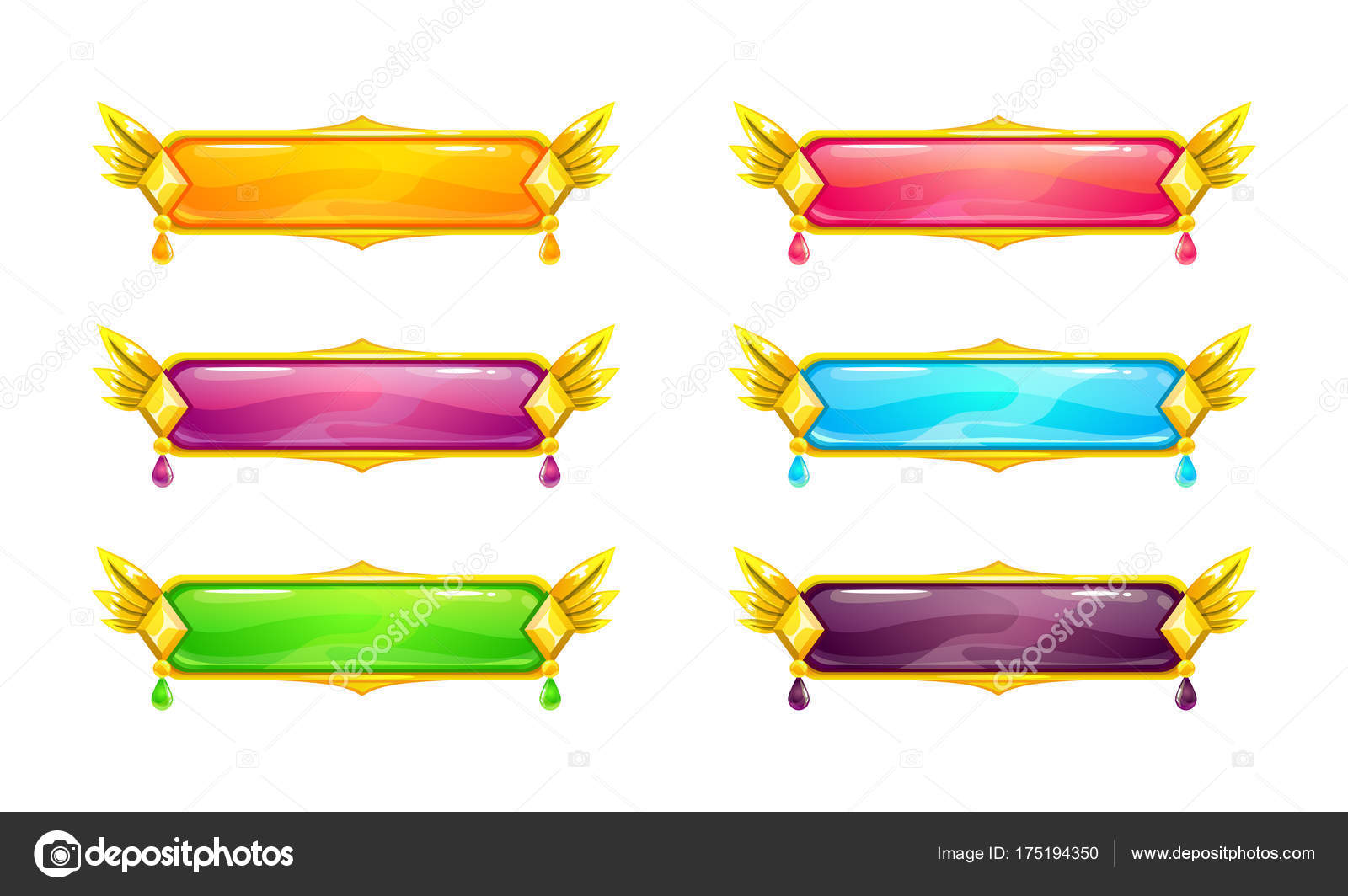 Beautiful colorful long horizontal buttons Stock Vector Image by ...