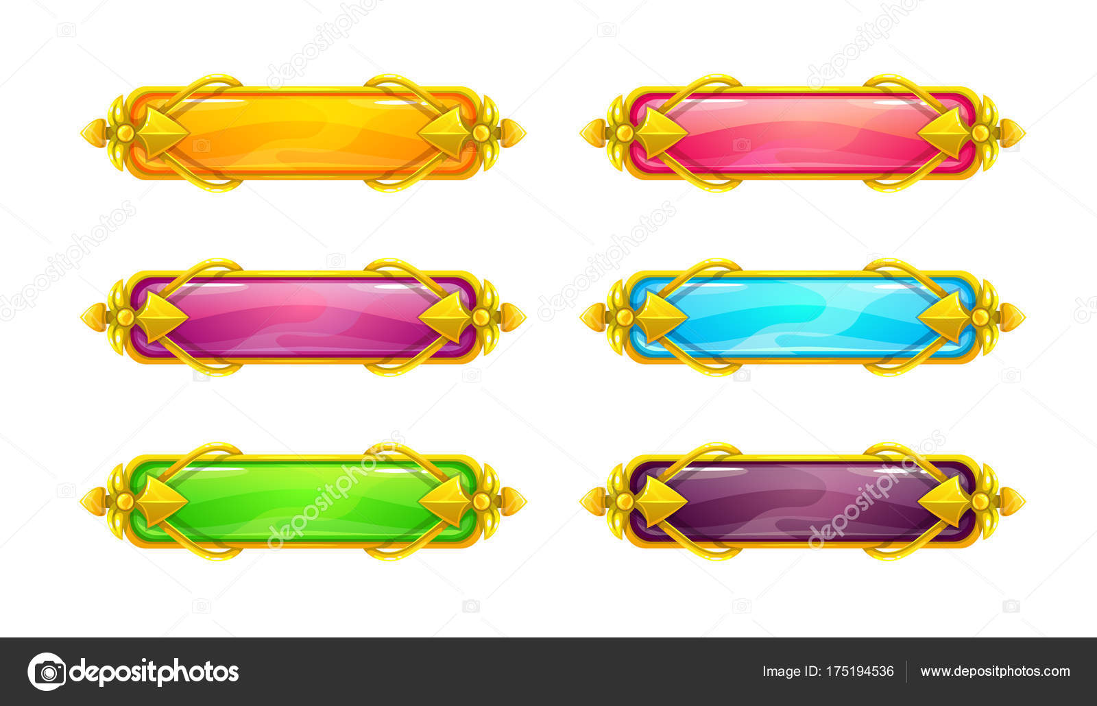 Beautiful colorful long horizontal buttons Stock Vector Image by ...