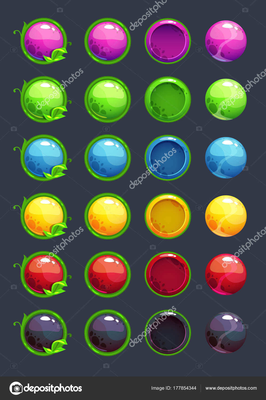 Cartoon colorful vector round buttons Stock Vector Image by ©lilu330 ...