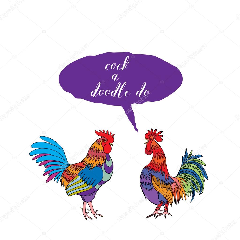 Cock a doodle doo roosters Stock Vector Image by ©goldenshrimp #125553470