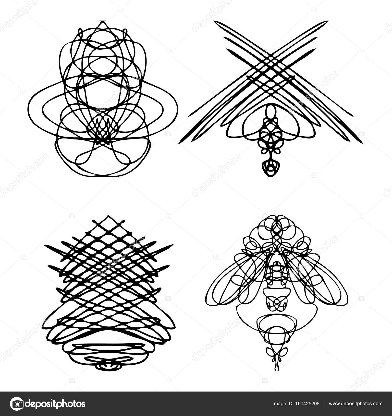 Set of symmetrical graphic design elements Stock Vector Image by ...
