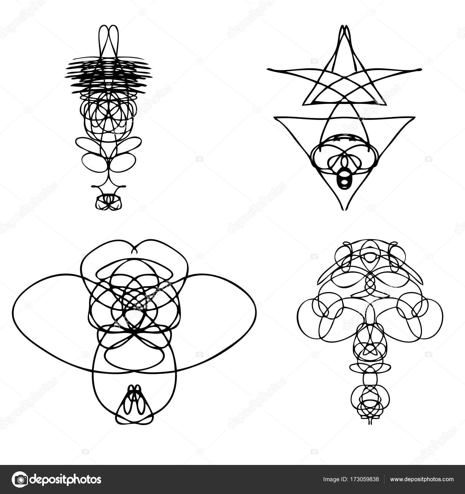 Set of symmetrical graphic design elements. Stock Vector Image by ...